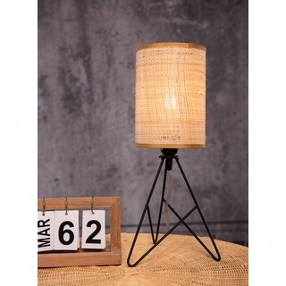 Mini Modern table Lamp With Rattan Shade - 16" Tall - Bed Bath & Beyond ...