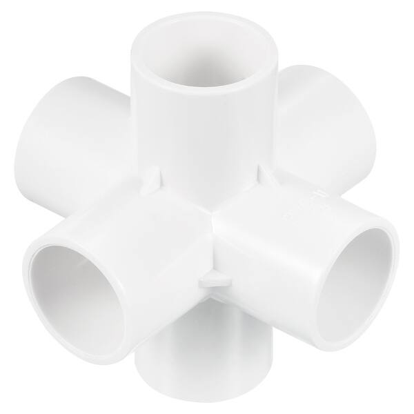 1" Pipe Fittings 6 Way Elbow Water Joint Connectors Adapters - White ...
