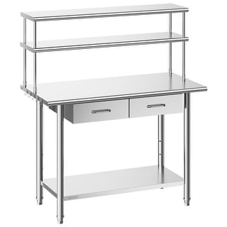 VEVOR Stainless Steel Work Table, 24x48 Inch Food Prep Table with ...