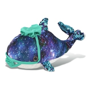 DolliBu Space Sequin Whale Doctor Plush Toy with Scrub Uniform and Cap ...