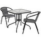 3-piece Metal/ Rattan Patio Dining Set with 28-inch Square Table - 28"W ...