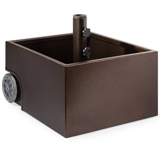 Portable Steel Umbrella Base Stand with Planter Box & Wheels - 77.5L x ...