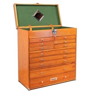 Gerstner International Hardwood 11 Drawer Top Chest with Locking Lid ...