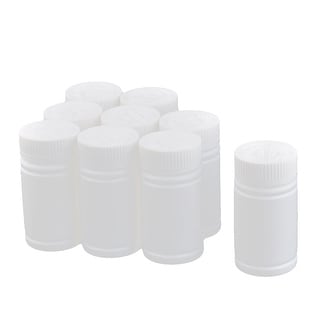 Plastic Pill Medicine Chemical Reagent Vial Holder Storage Bottle 9pcs ...