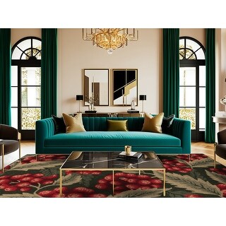 Ginza Six Washable Mulberry Red Fruits Area Rug - Bed Bath & Beyond ...