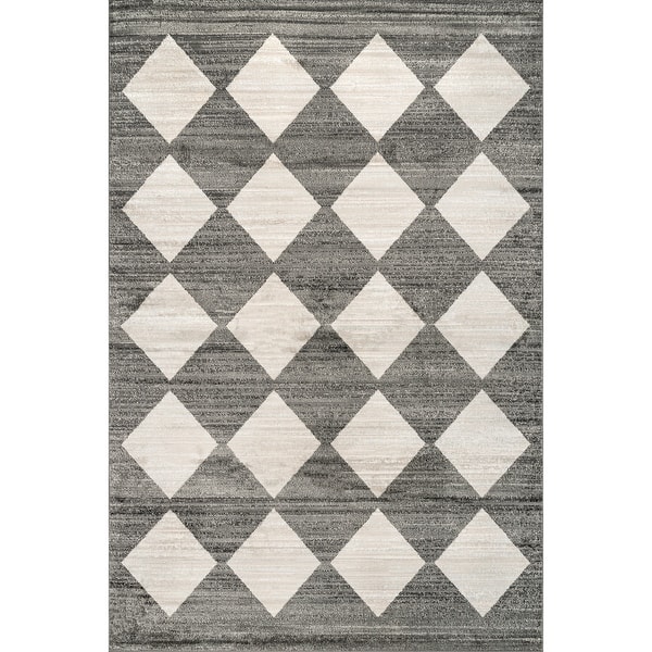 Brooklyn Rug Co Gianna Contemporary Geometric Checker Tile Area Rug ...