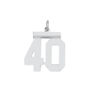 Sterling Silver Medium Polished Number 40 Pendant - Overstock - 33479266
