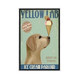 iCanvas "Yellow Labrador Ice Cream" by Fab Funky Framed - Bed Bath ...