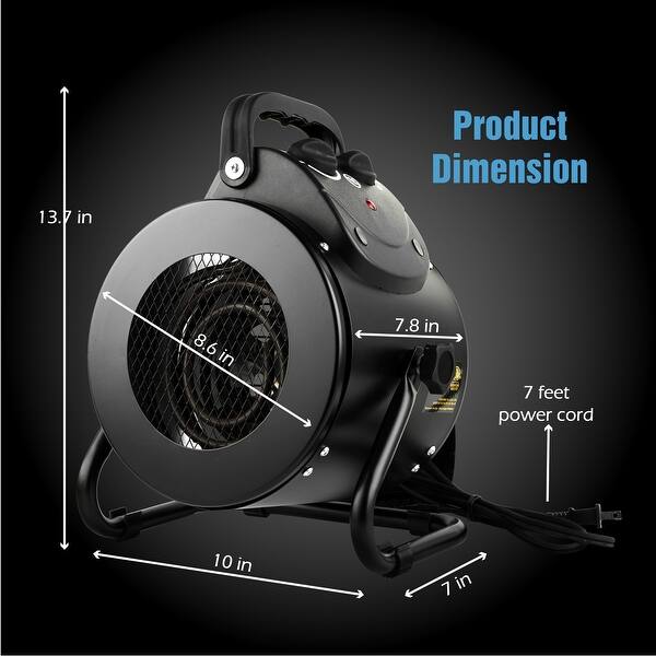 Industrial 1500W Tilted Electric Space Fan Heater Adjustable Greenhouse ...
