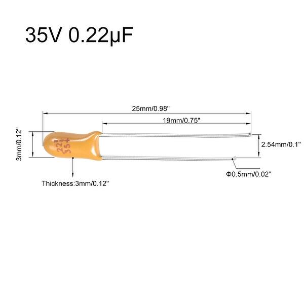 Tantalum Capacitor, 35V 2 Pin Radial Dipped Tantalum Bead Capacitors ...