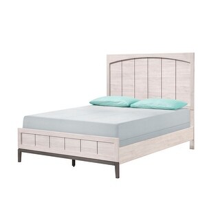 Vice Queen Size Bed, Panel Headboard Design, Gray, Light Washed Brown ...