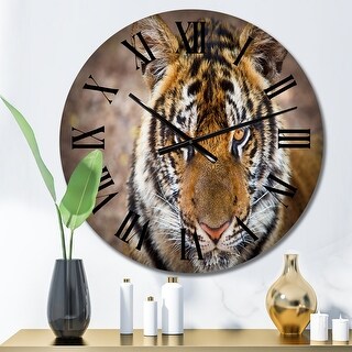 Designart 'Portrait Of A Wild Tiger' Traditional wall clock - Bed Bath ...