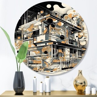 Designart "Black And Grey Surreal Horizons II" Abstract Landscape Metal ...