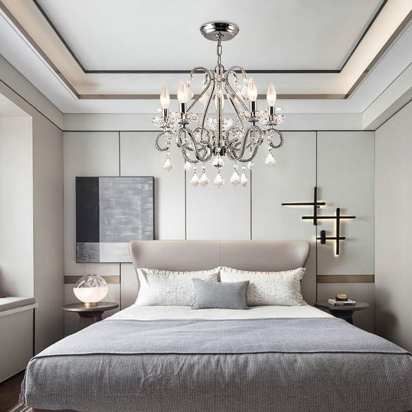 Maxax 5 - Light Candle Style Classic Chandelier with Crystal Accents ...