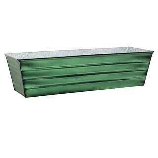 Achla Designs Large Galvanized Steel Flower Box, 35,25 Inch Wide, Green ...