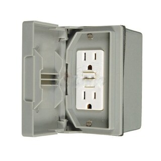 15 AMP Rectangle Grey GFCI Duplex Outlet in 125V American Imaginations ...