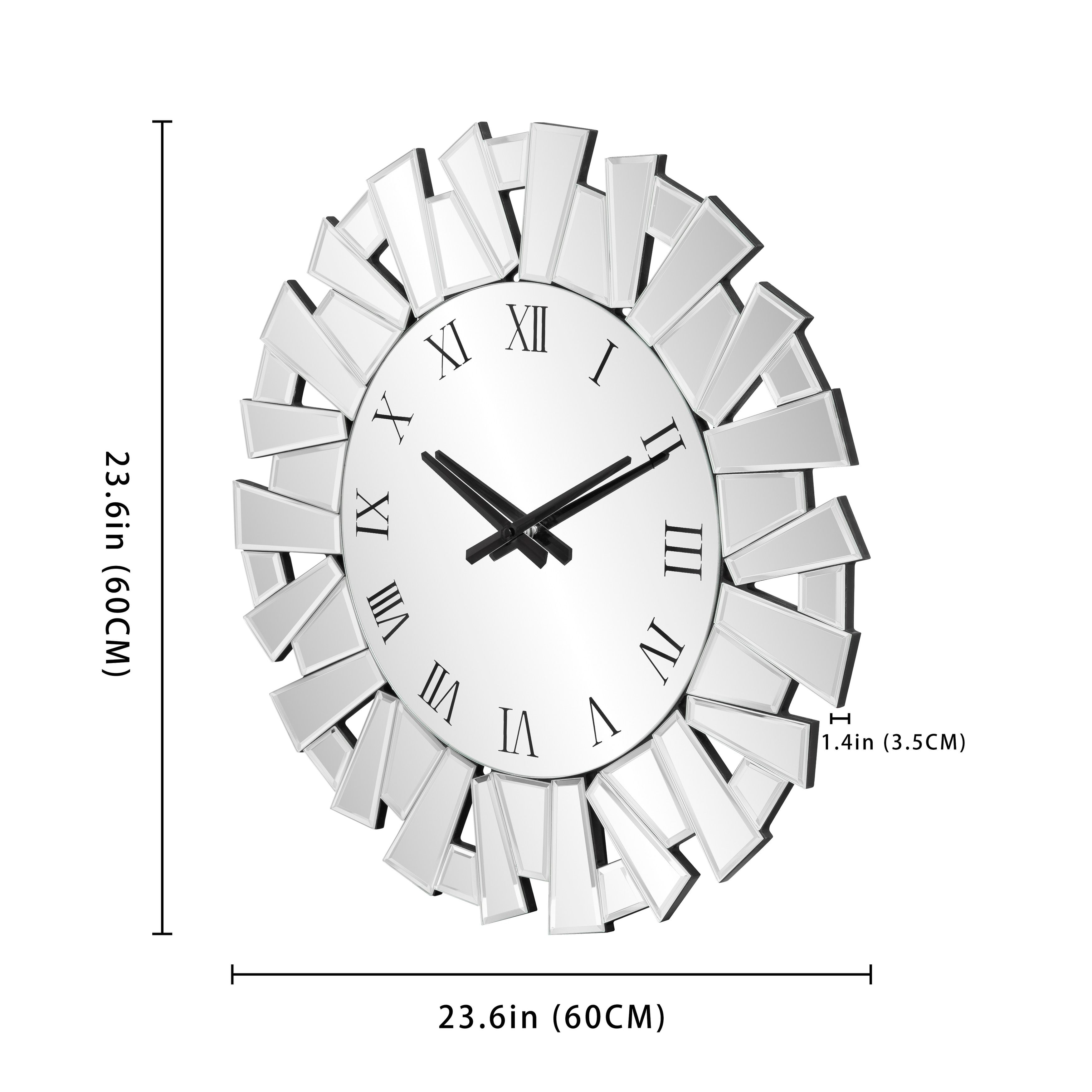 mirrored wall clock canada