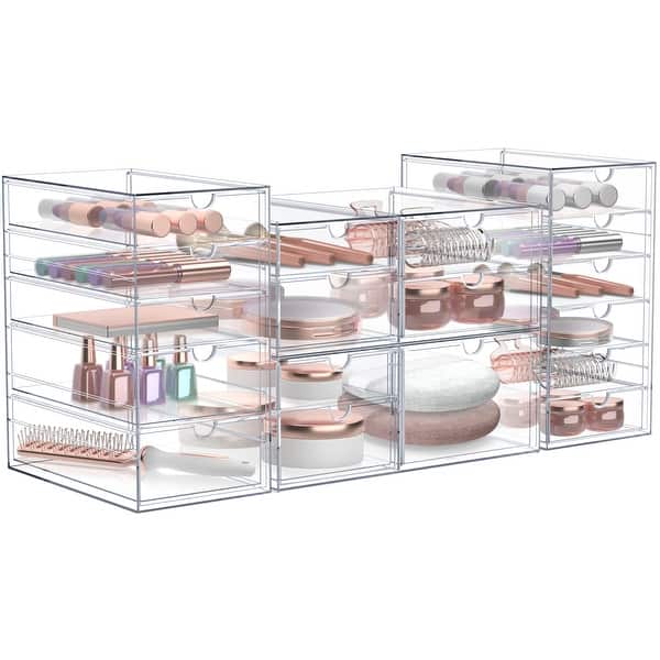 Sorbus Acrylic Cosmetic Makeup Organizer 18 Drawers Clear Stackable ...