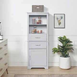 Compact MDF Storage Cabinet with Adjustable Shelves and Anti-Tip Safety ...