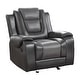 Grete Light Dark Gray Premium Faux Leather Glider Reclining Chair - Bed ...