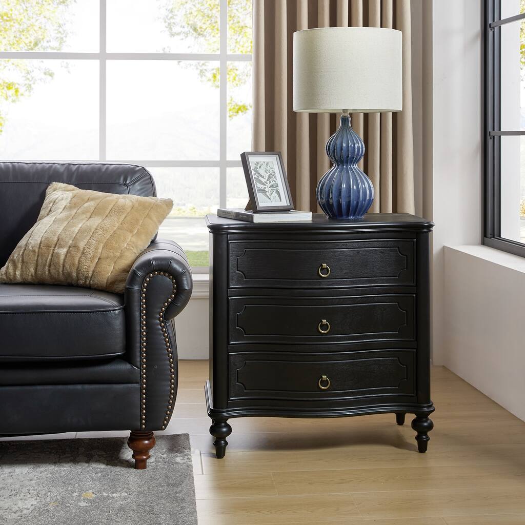 HULALA HOME Alois Traditional 3-Drawer End Table with Built-in Charging ...