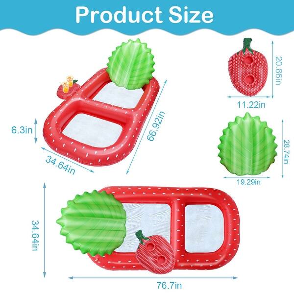3 in 1 Inflatable Pool Float with Detachable Backrest and Drink Holder ...