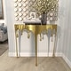 Gold Aluminum Metal Drip Console Table with Melting Designed Legs and ...