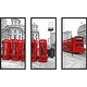 "London Red Bus" Print on Floating Canvas Set of 3 - Bed Bath & Beyond ...