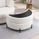 32.7" W Upholstered Half Moon Storage Ottoman Footrest Footstool - Bed ...