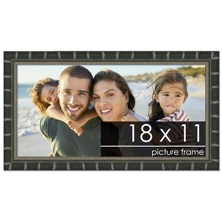 18x11 Bamboo Black Complete Wood Picture Frame with UV Acrylic, Foam ...