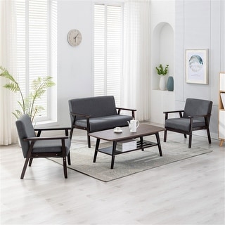 Espresso Coffee Table Loveseat and 2 Chair Set - Bed Bath & Beyond ...