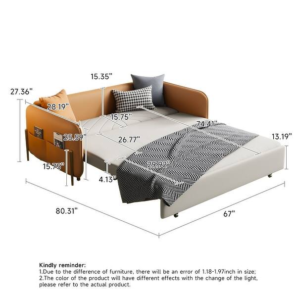 JASIWAY 67 in. Width Modern Pull Out Queen Size Sofa Bed - On Sale ...
