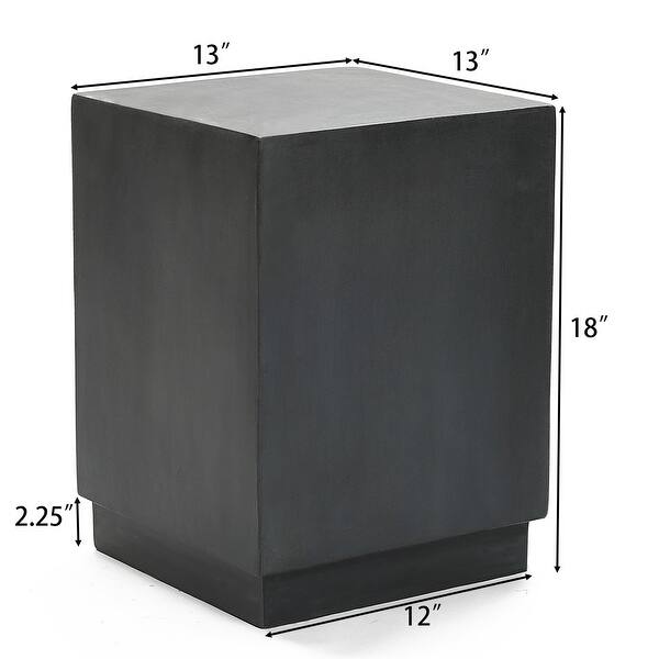 Grey Simple Cement Square Garden Side and End Table, Indoors & Outdoors ...