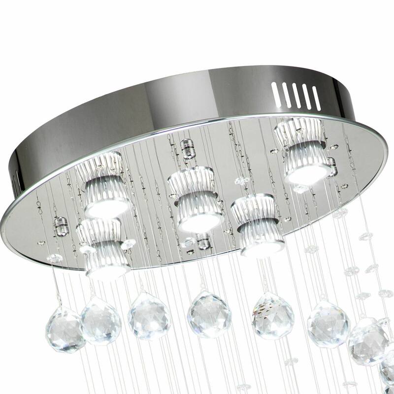 5Light Floating Glass LED Chandelier Chrome - 39in - On Sale - Bed Bath ...