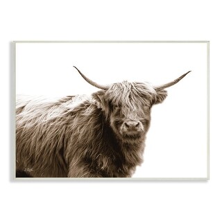 Stupell Quaint Longhorn Cattle Country Animal Photography Wood Wall Art ...