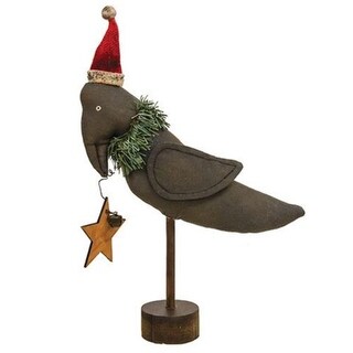 Charcoal Grey Freestanding Crow Sitter with Wooden Stand Base Perfect ...