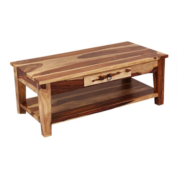 Taos Solid Sheesham Wood Coffee Table, Natural - Bed Bath & Beyond ...