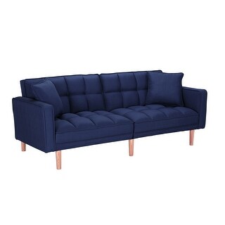 75" Loveseat Split Back Sofa Polyester Upholstered Convertible Futon ...