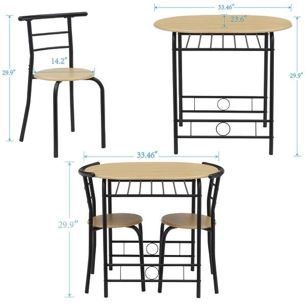 Modern 3 Piece Dining Set Dining Table and Dining Chairs Set of 2 - Bed ...