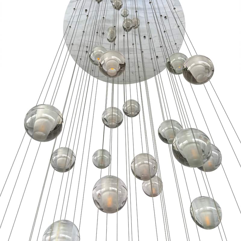 Oasis 48 Light Floating Glass Globe LED Chandelier - Bed Bath & Beyond ...