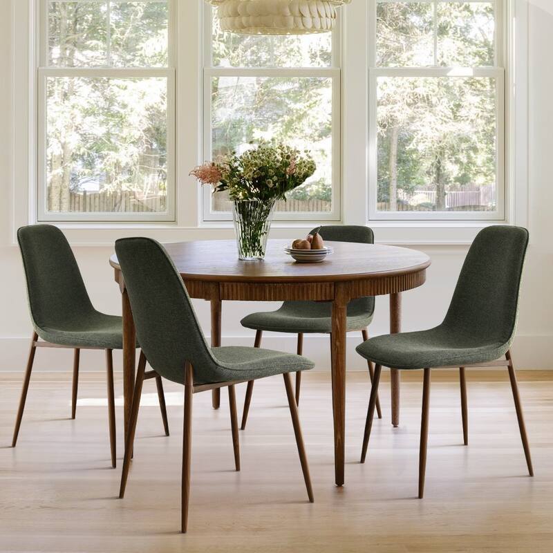 Modern Solid Back Side Dining Chair Walnut leg(Set of 4) - On Sale ...