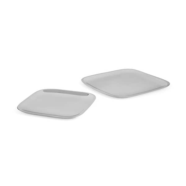 Nambe Square Metal Alloy Serving Platter 2 Piece Gift Set - 9" Square ...