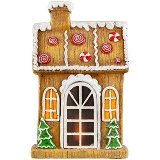 LED Lighted Peppermint Gingerbread House Christmas Decoration - 14 ...