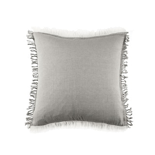 22" x 22" Declan Solid Ash Gray Cotton Decor Throw Pillow - Bed Bath & Beyond - 37382756