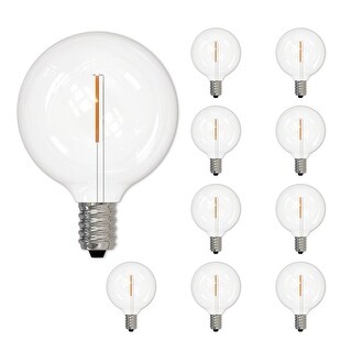 Bulbrite LED Mini Pack of (10) 1 Watt Dimmable G16 Light Bulbs with ...