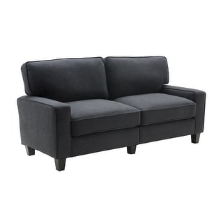 Palisades Modern Track Arm 73-inch Sofa, Charcoal Fabric - Bed Bath ...