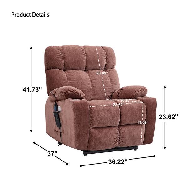 Rose Fabric Dual Motor Power Lift Recliner Chair - Bed Bath & Beyond ...
