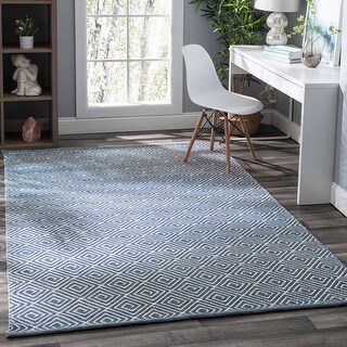 Geo Diamond Grey/Ivory Handwoven Wool Rug - Bed Bath & Beyond - 37434974
