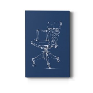 Office Chair Blueprint II Premium Gallery Wrapped Canvas - Ready to ...