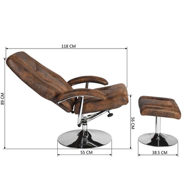 360 Degree Swivel Leather Chaise Lounges with Ottoman for Livingroom ...